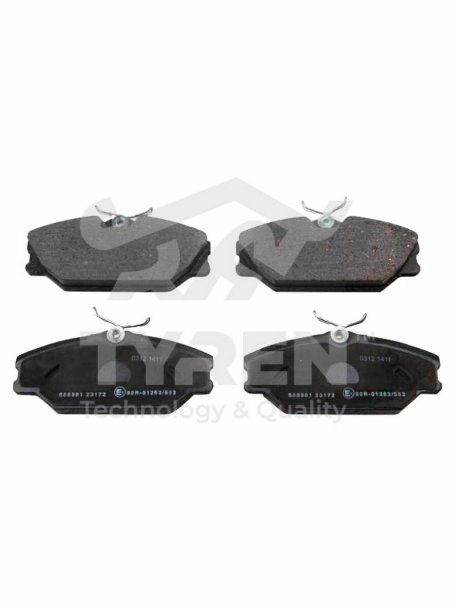 Колодки тормозные дисковые передние для а/м RENAULT Megane, Scenic, Laguna, TYREN TYR1217751
