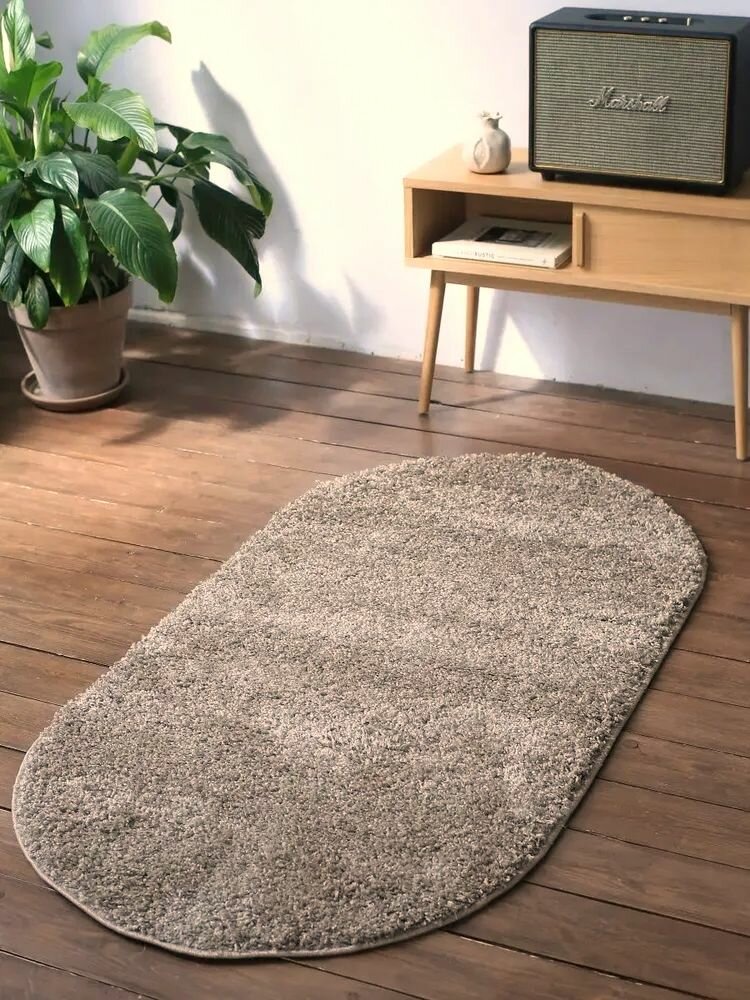 Ковер овальный Коричневый 0.5 х 1 м мягкий, пушистый, с высоким ворсом, на пол для комнаты Белка Фьюжн 42810_49022