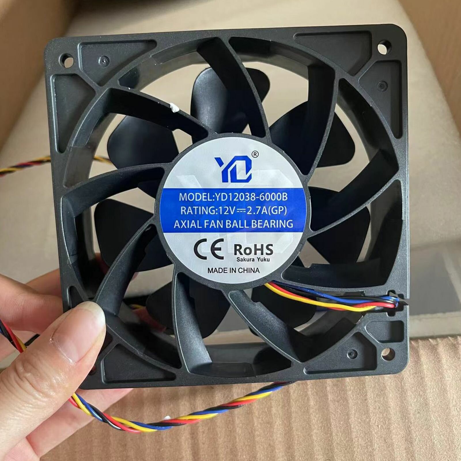 YD12038HBL 12038 12V 2.7A Вентилятор MyPads с ШИМ-управлением скоростью