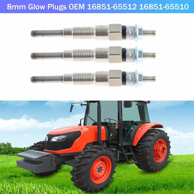 Свечи накаливания нагревателя двигателя MyPads для трактора Kubota B21 B1700D B1700E (3 шт)