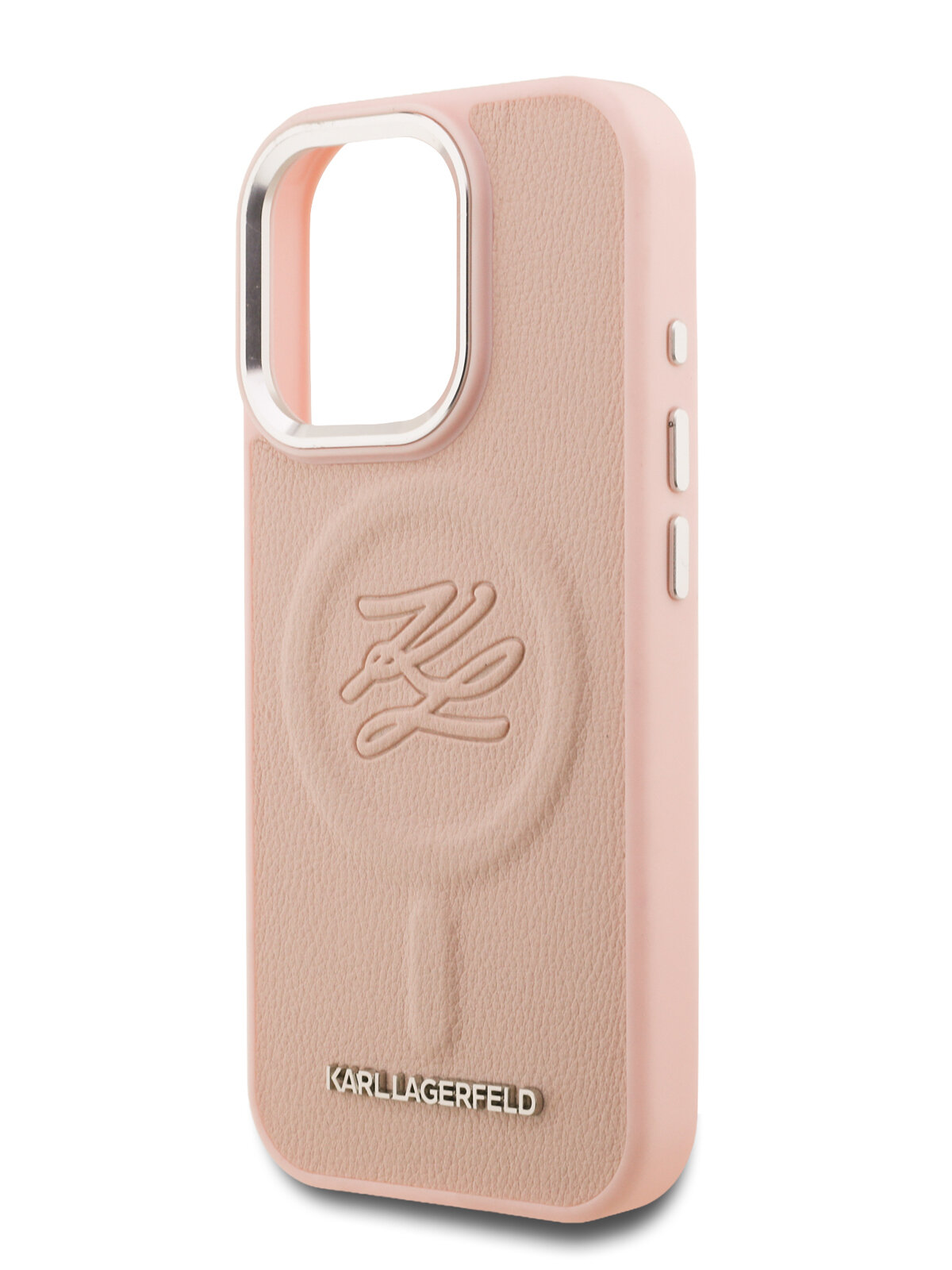 Чехол Karl Lagerfeld для iPhone 16 Pro Max с магнитами MagSafe, из экокожи PU leather, розовый