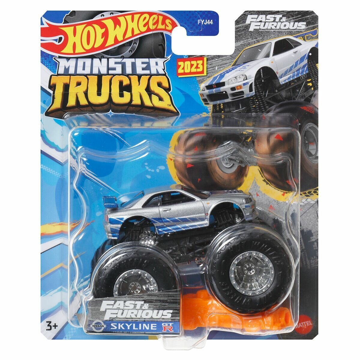 Машинка Hot Wheels Monster Trucks 1:64 Fast and Furious Nissan Skyline GTR