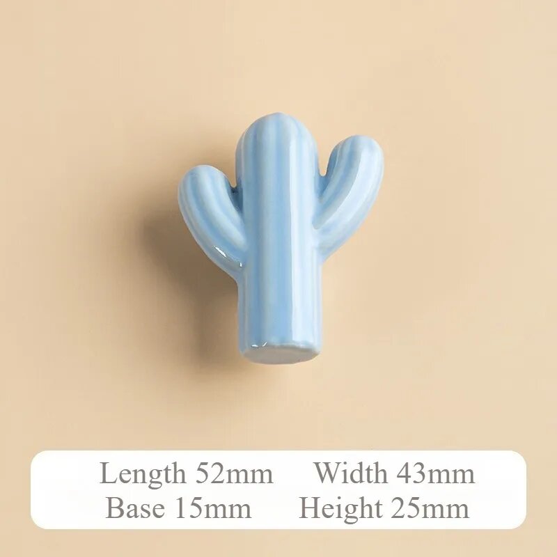 Яркий кактус, детская мебель, ручка шкафа, ручка ящика, комода, декоративная ручка двери шкафа, Blue