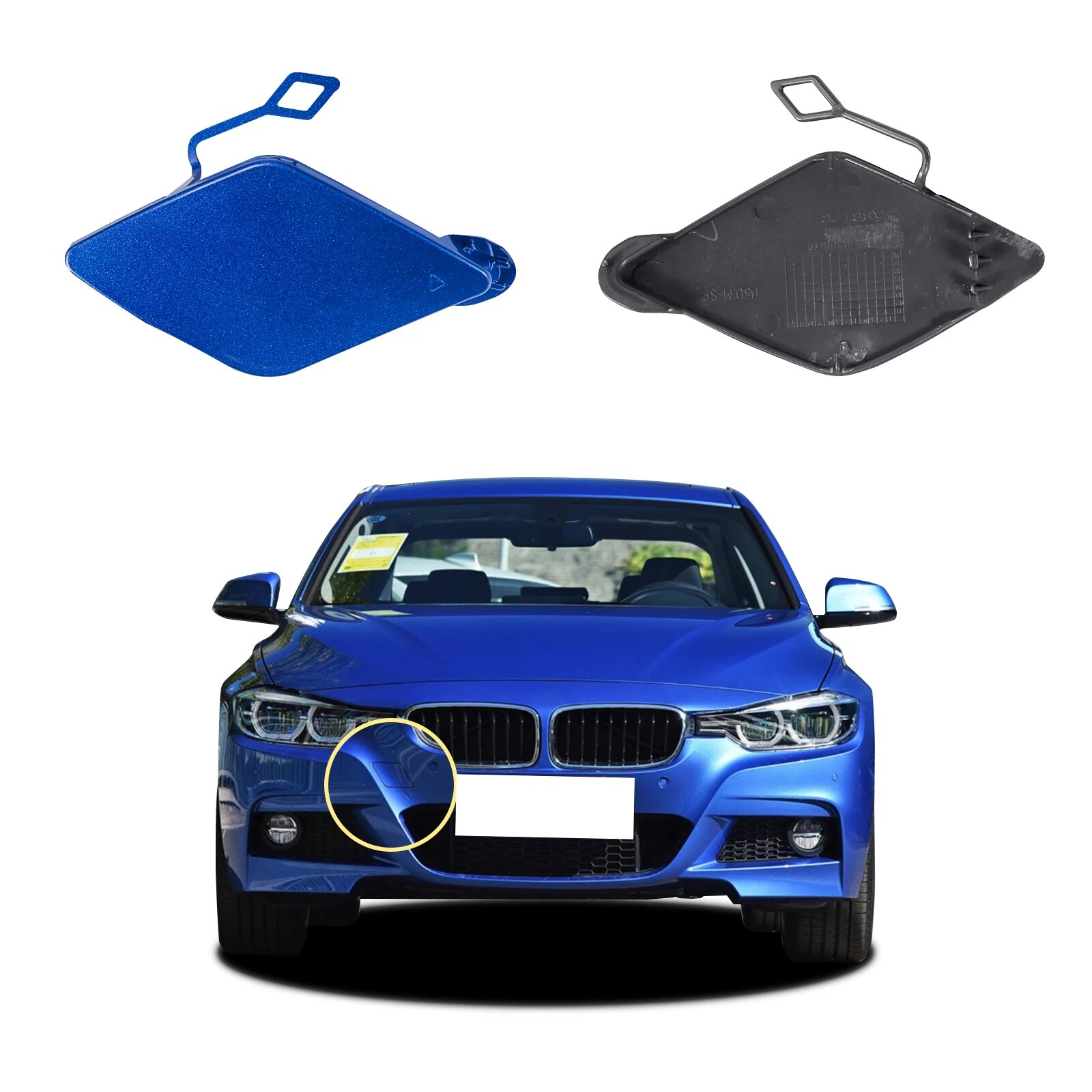 Передний бампер, буксировочный крючок, крышка для буксировки для BMW 3 серии F30 M-Sport 2013-2018 320i 51118067961 51118056606, автомобильные аксессуары Blue Passenger