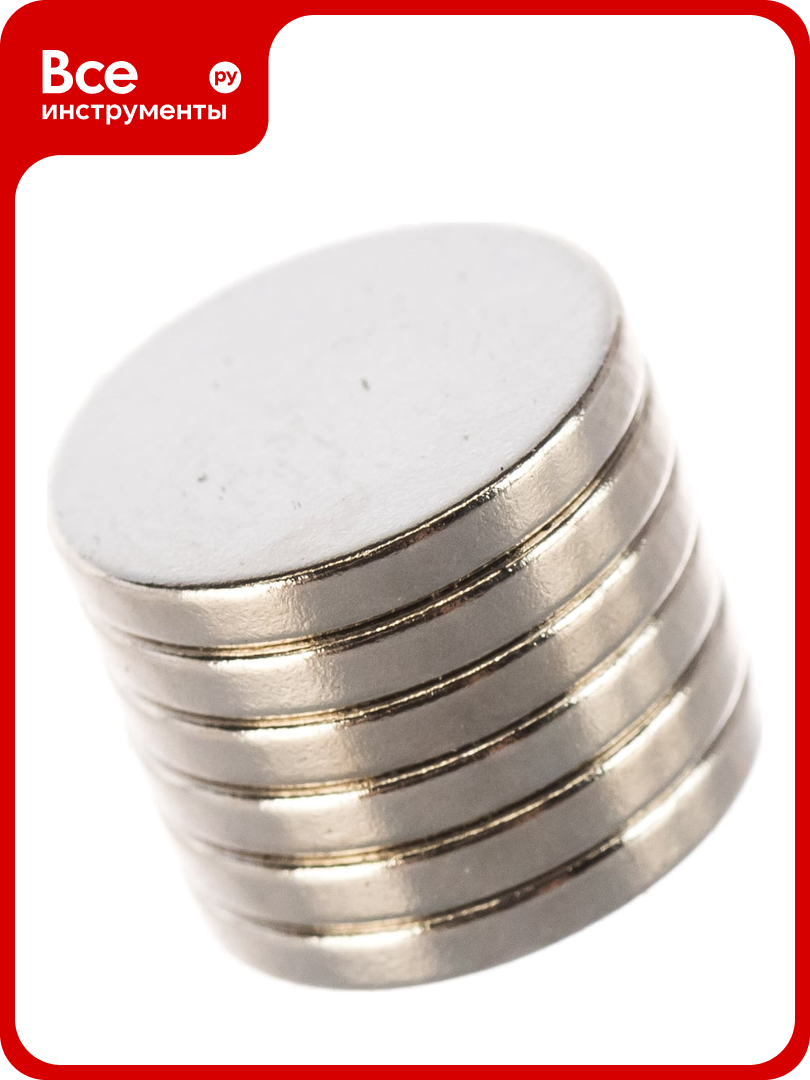 Неодимовый магнит - диск 15х2мм Forceberg 9-1212320-006, из шести элементов