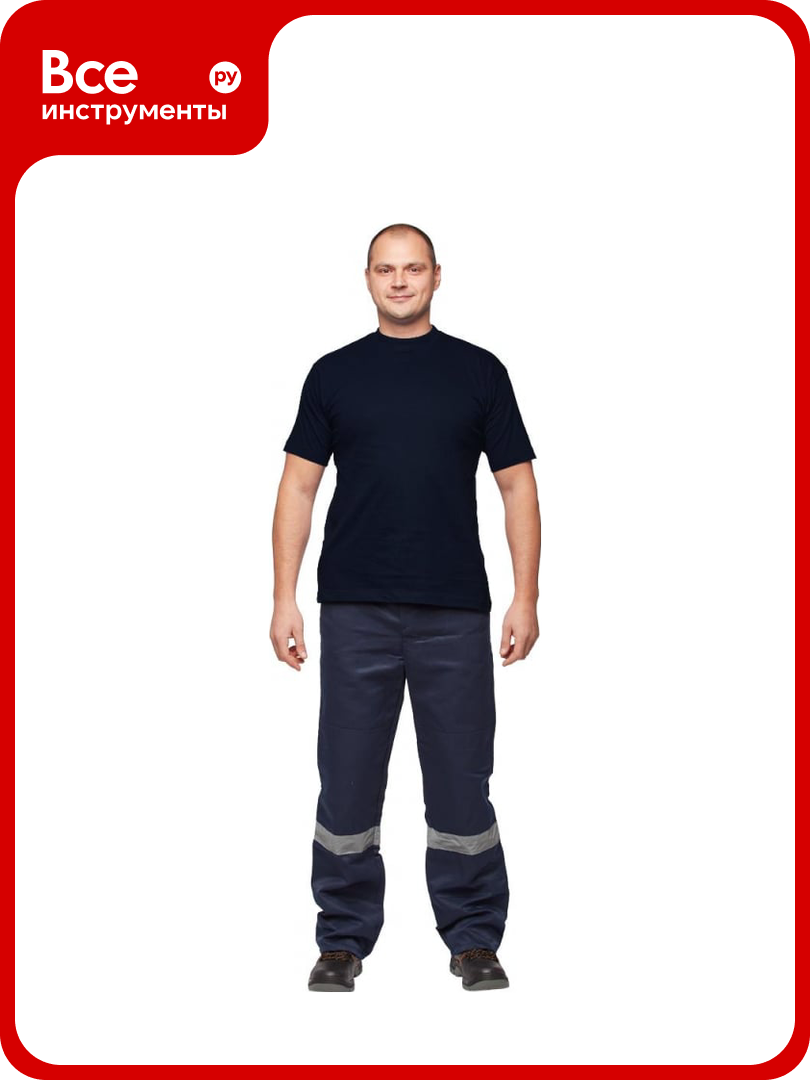 Мужская повседневная футболка с коротким рукавом из 100% хлопкового трикотажа, темно‑синий, дышащая ткань