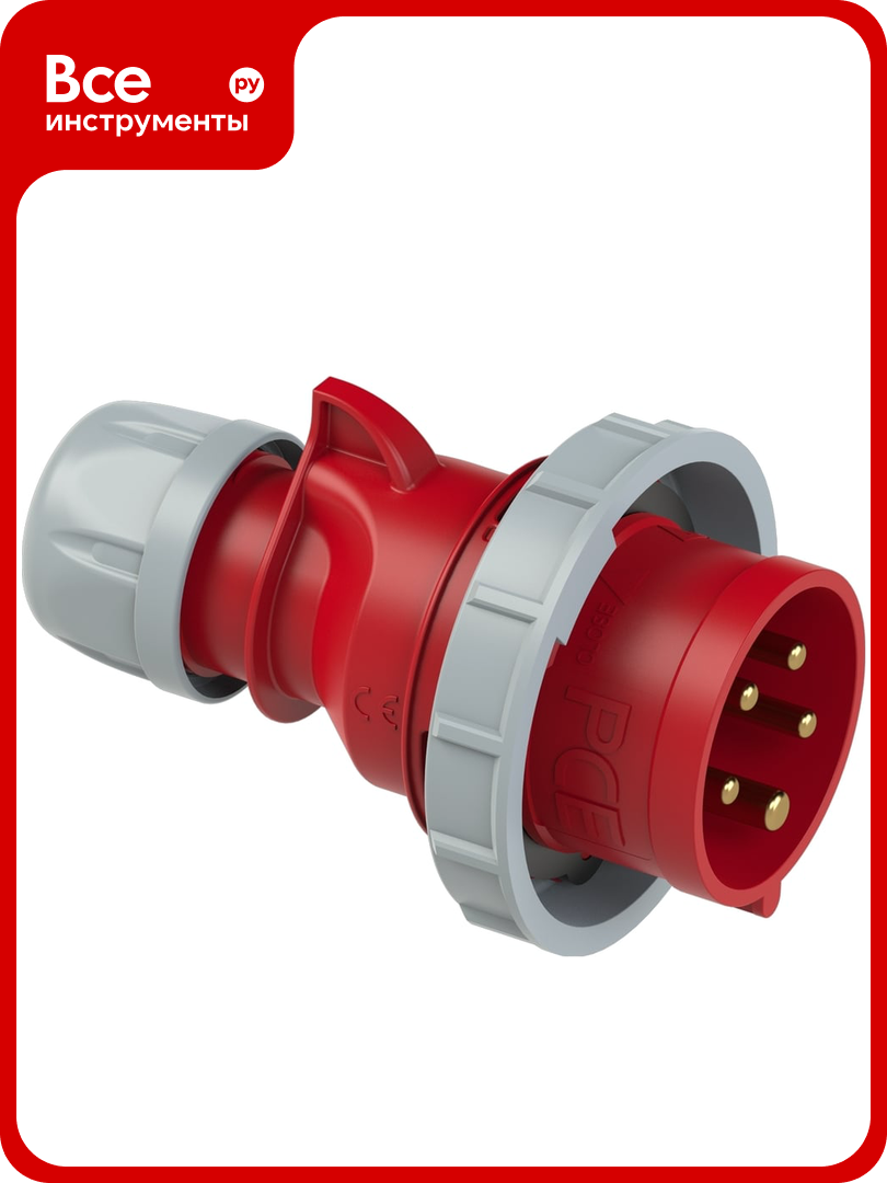 Кабельная вилка PCE 32А 380V 3P+N+E IP67 0252-6