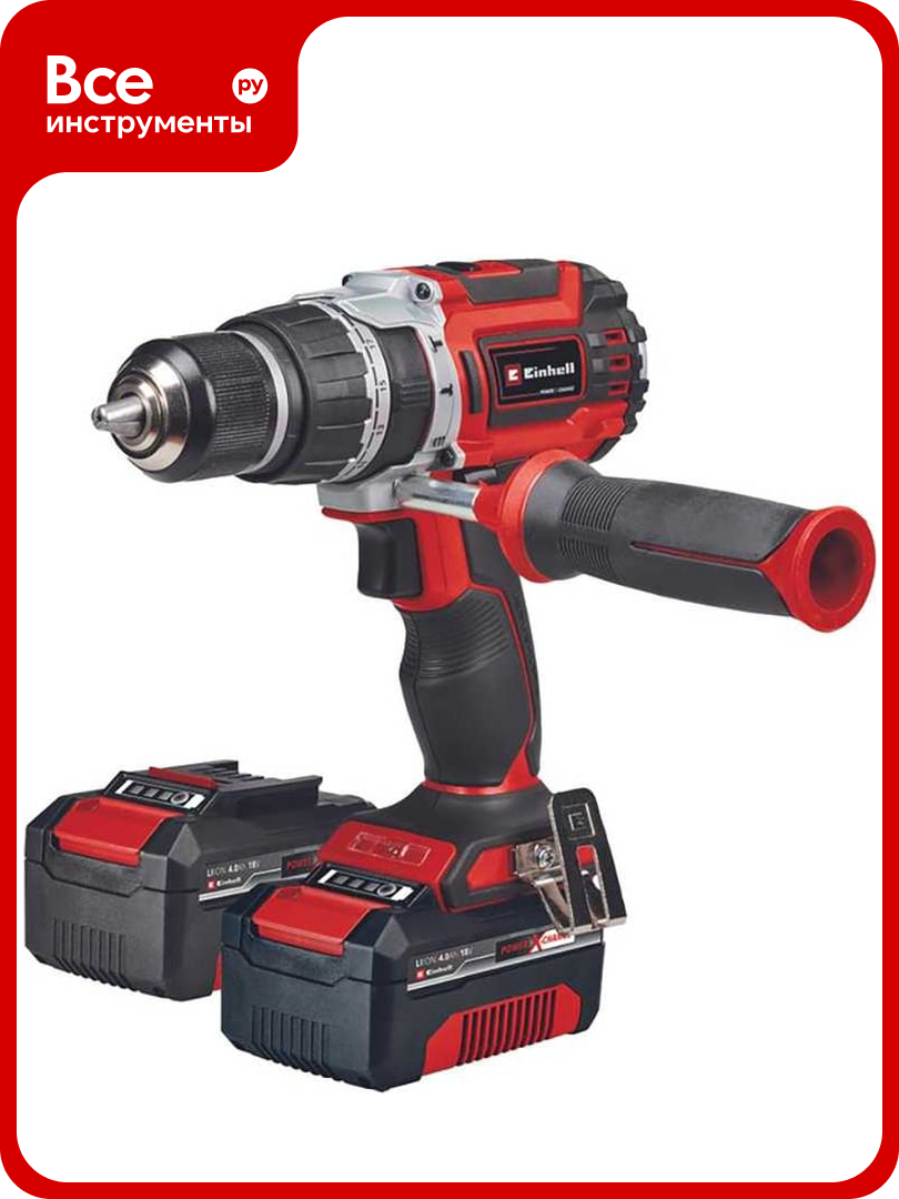 Аккумуляторная ударная дрель Einhell PXC TP-CD 18/60 Li-i BL, 18В, 60 Нм, 13 мм, 2x4.0 Ач, кейс E-Case S-F 4514208