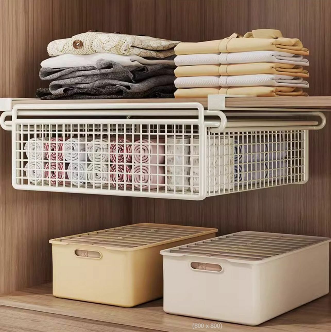 Шкаф-купе с выдвижной перегородкой, выдвижная корзина для одежды и брюк, ящик для хранения в шкафу