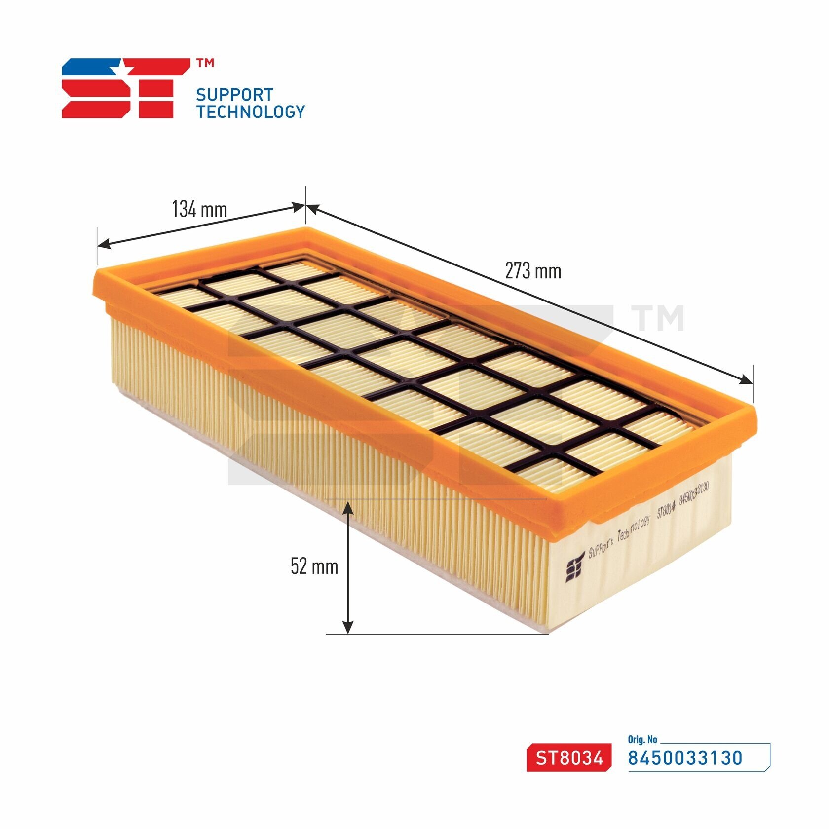 Фильтр воздушный для ВАЗ 2180 Vesta н/образца 1.6 19- SUPPORT TECHNOLOGY