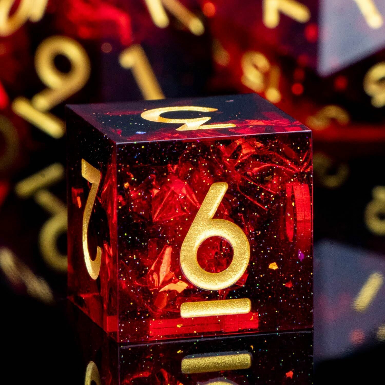 Набор игральных костей Resin Sharp Edge - 7 штук, ручная работа, прозрачные кости, кубики, дайсы для Dungeons & Dragons из качественной смолы 1 pcs