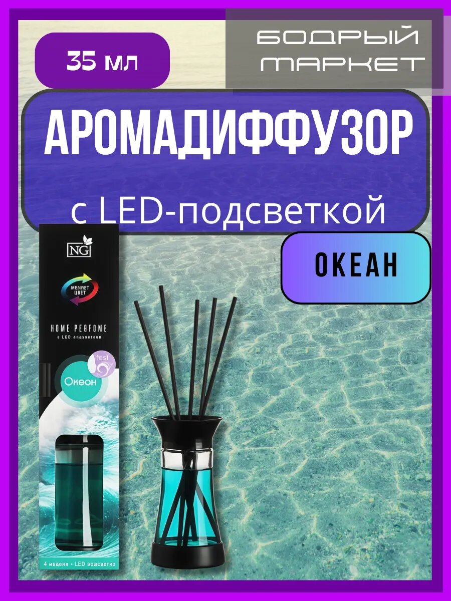 Ароматизатор с LED подсв океан35мл
