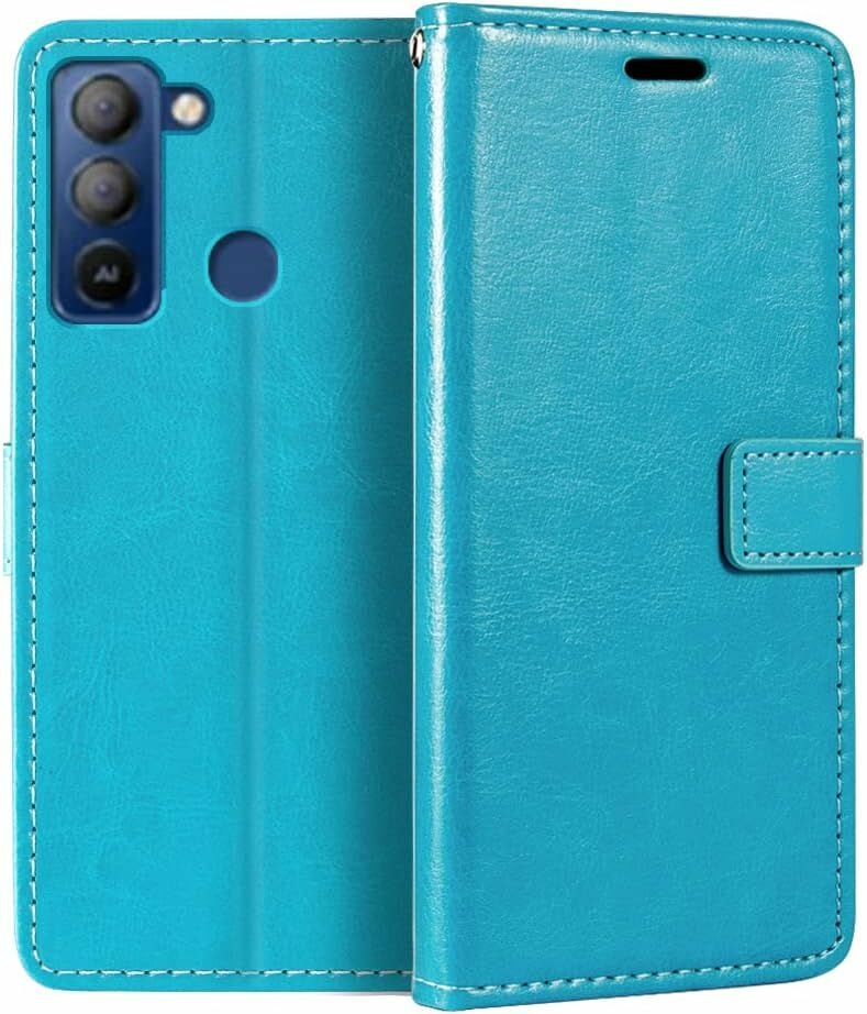 Кожаный флип-кейс для Tecno POP 5 LTE / Техно Поп 5 ЛТЕ, синий