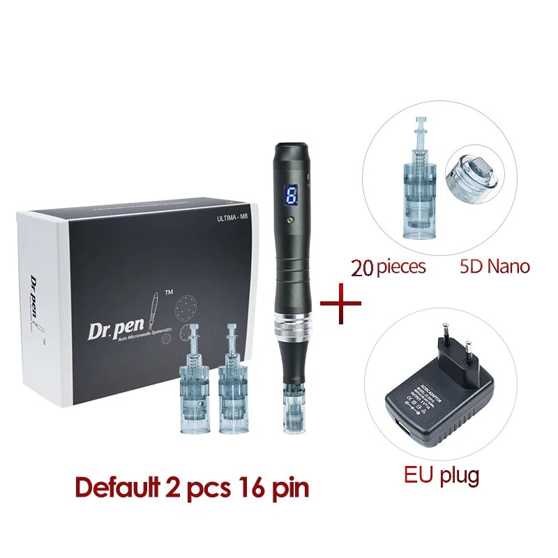 Дермапен Dr. Pen Ultima M8, 16 пин, EU, 20 картр. 5D