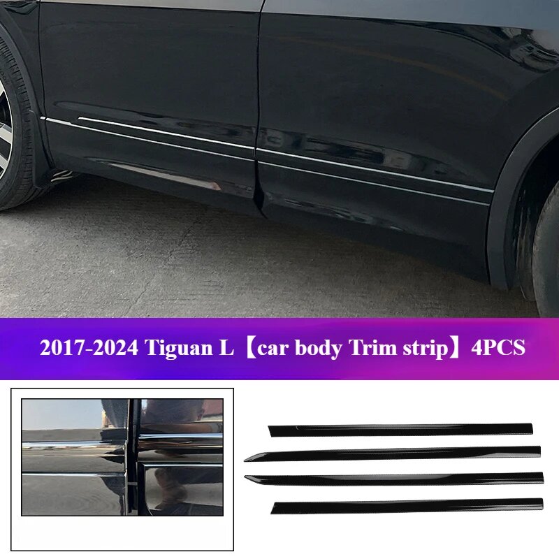 Для Volkswagen 17-24 Tiguan L22/23 модифицированный спортивный внешний вид Black Knight x принадлежности для внешней отделки автомобиля Body trim strip