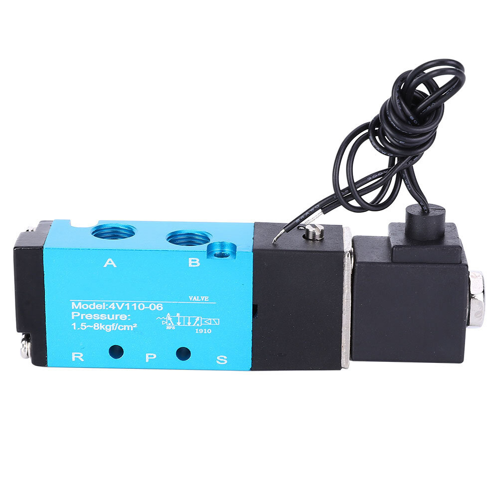 Соленоидный клапан 2-позиционный 5-канальный алюминиевый сплав Высокая чувствительность с медной катушкой 4V110-06 PT1/8 DC24V