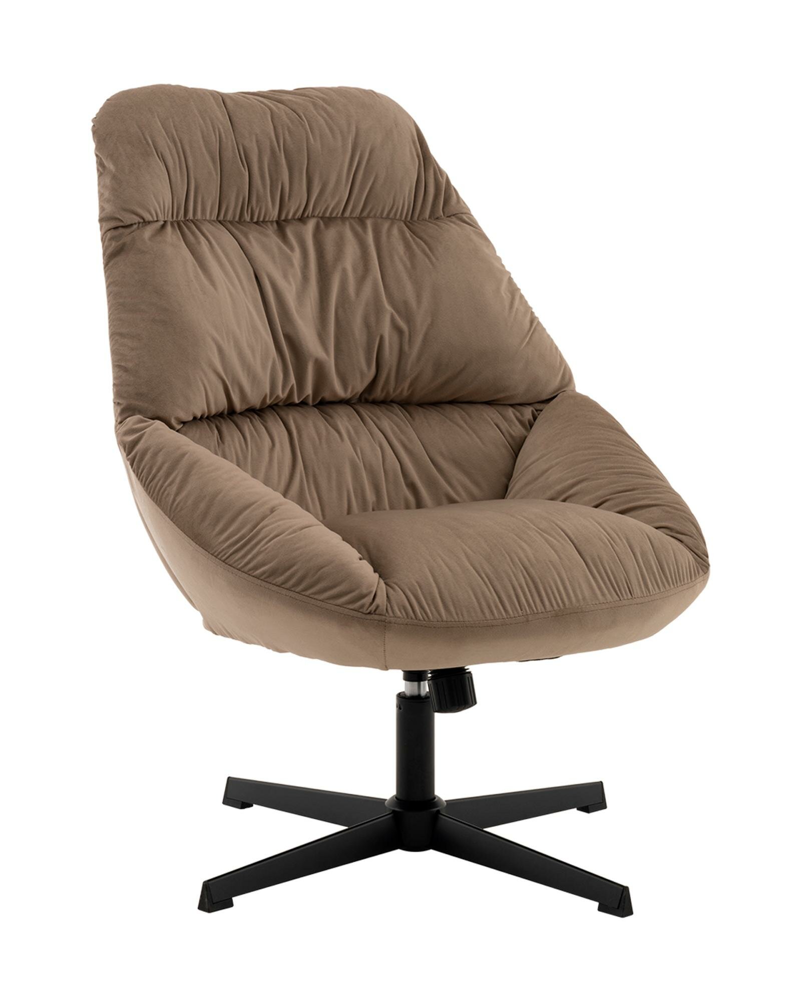 Кресло Оррелл STOOL GROUP бежевый, металл и велюр, мягкое сиденье, без подлокотников