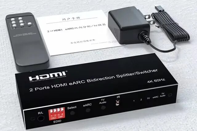 TITAK HDMI аудиоэкстрактор 2/4 портов 2-Port, EU Plug