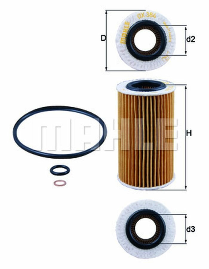 Фильтр масляный MAHLE/KNECHT OX 384D