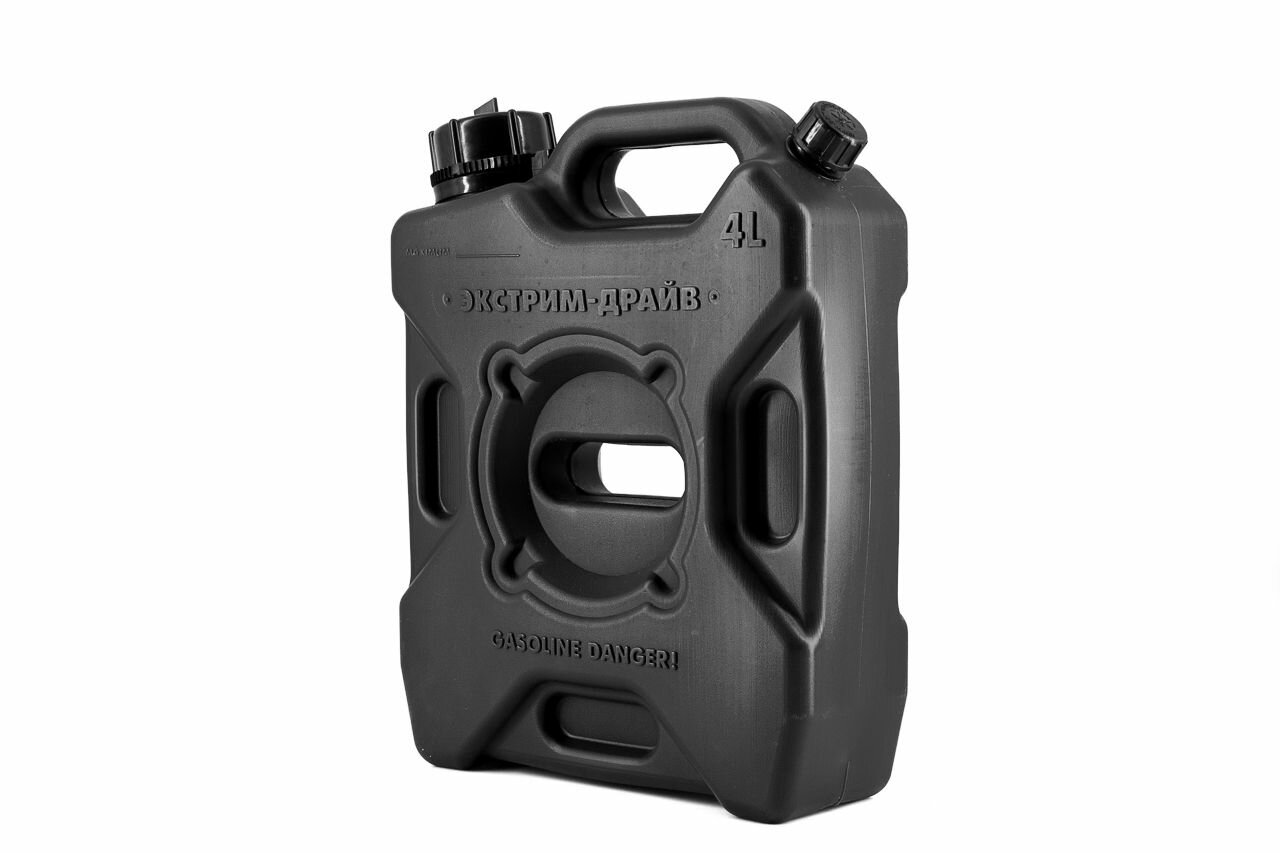 Плоская канистра "Экстрим-Самара" с насадкой 4 л (черный)
