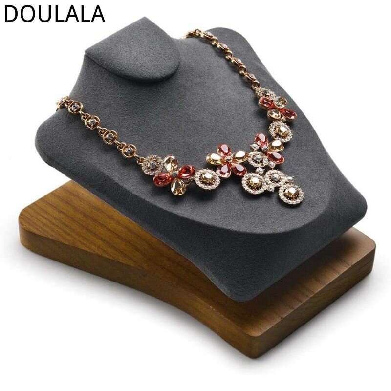 DOULALA Витрина Для Ожерелья Из Цельного Дерева, Подставка Для Демонстрации Ювелирных Изделий
