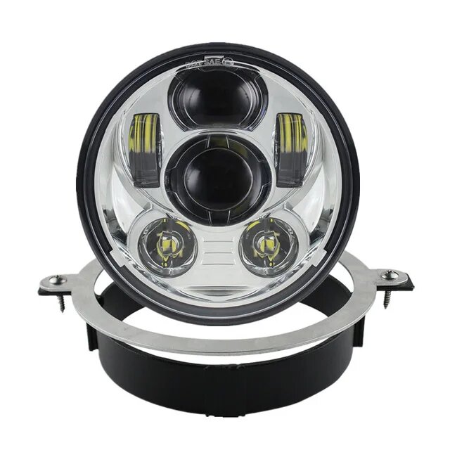 Для Honda 2002-2008 VTX 1800 VTX 1300 5,75 дюймов светодиодные мотоциклетные фары дальнего и ближнего света с креплением для фар chrome A