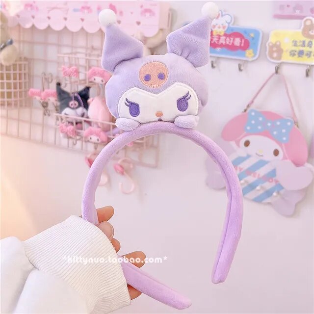 Милая заколка для челки Sanrio Hello Kitty, аксессуар для волос My Melody Kuromi Cinnamoroll, милый мультяшный головной убор для девочек, подарок.