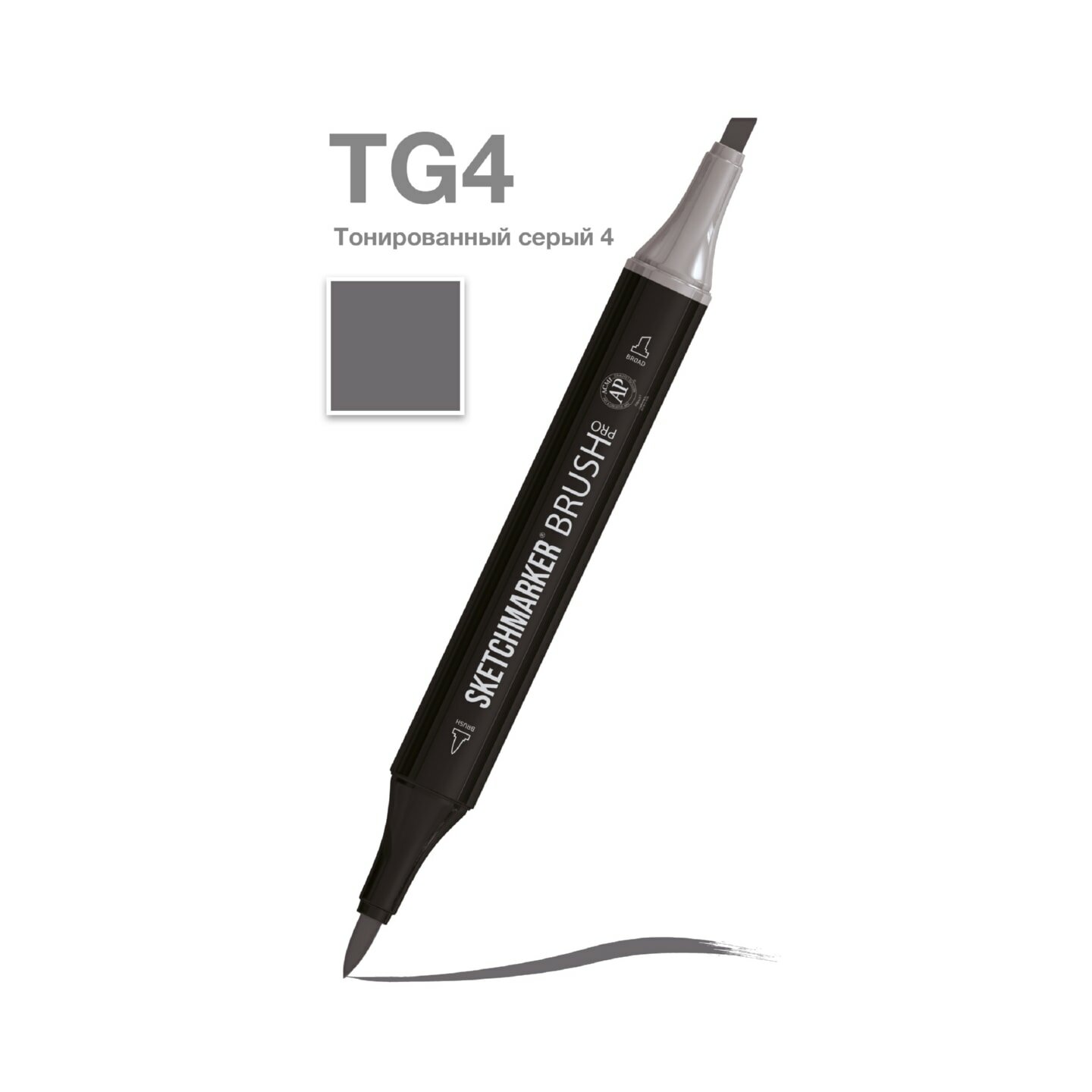 Маркер BRUSH PRO на спирт. основе два пера цв.№TG4 тонированный серый 4