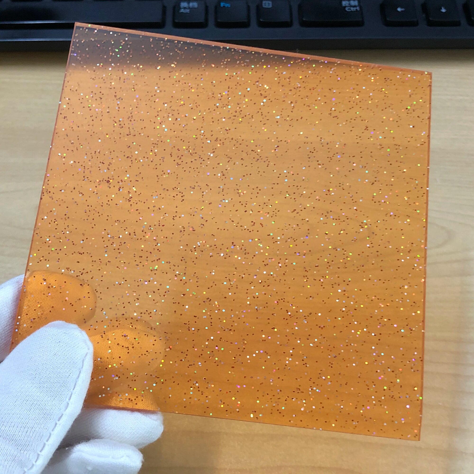 Голографический акриловый лист CXXCL 3 мм 400mmx300mm, Q005-Orange