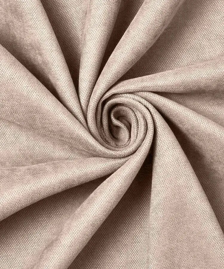 Шторы на отрез вельвет канвас 290 см высота полотна 400 см ширина не подшит (2 шторы по 200 см и лента шторная в комплекте) цвет пудровый