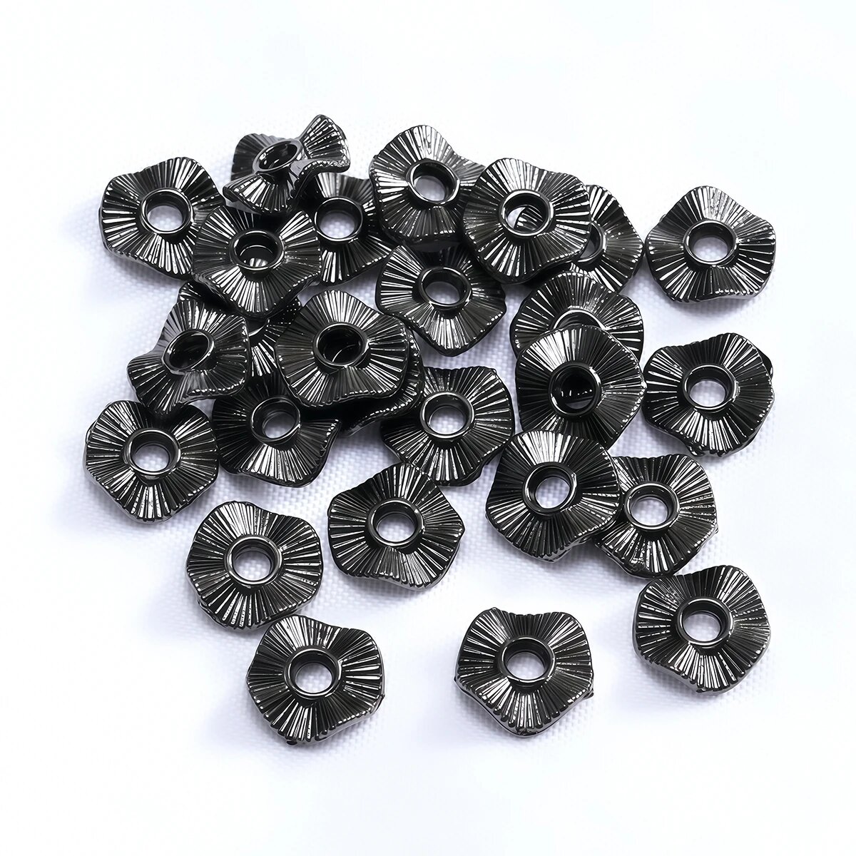 20/30 шт. плоские круглые металлические бусины-разделители в стиле Черный, 8mm - 30 PCS, Gun Black
