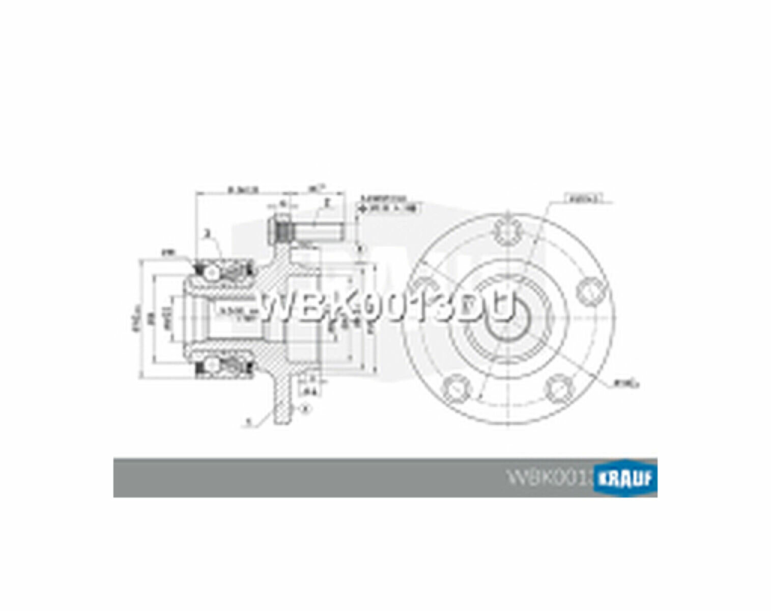 Ступица Колеса С Подшипником В Сборе Mazda 3 [Перед, Msr] Hatchback, Saloon (Bk) (03-09)(Krauf Wbk0013Du)