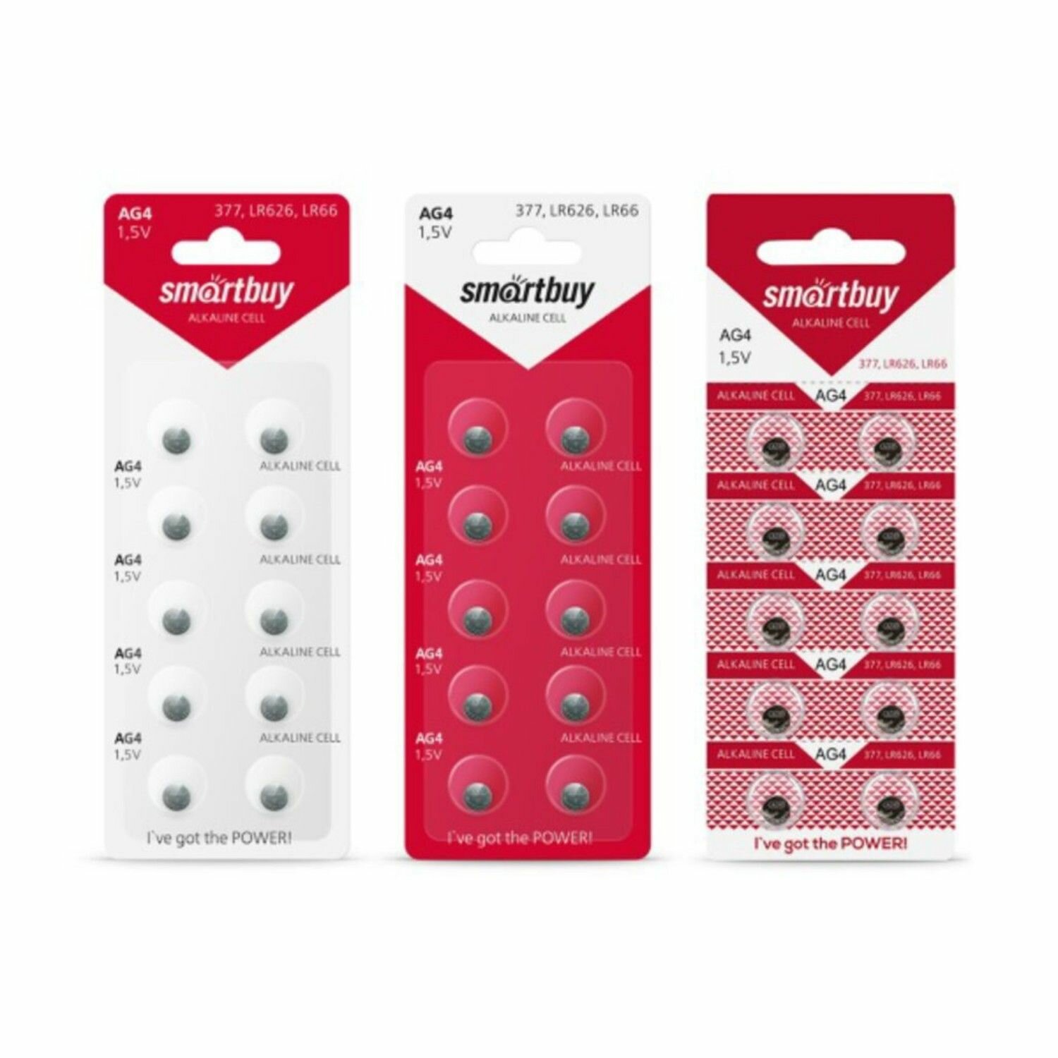 Батарейка-таблетка G4-10B Smartbuy Alkaline, блистер. Комплект из 10 батареек