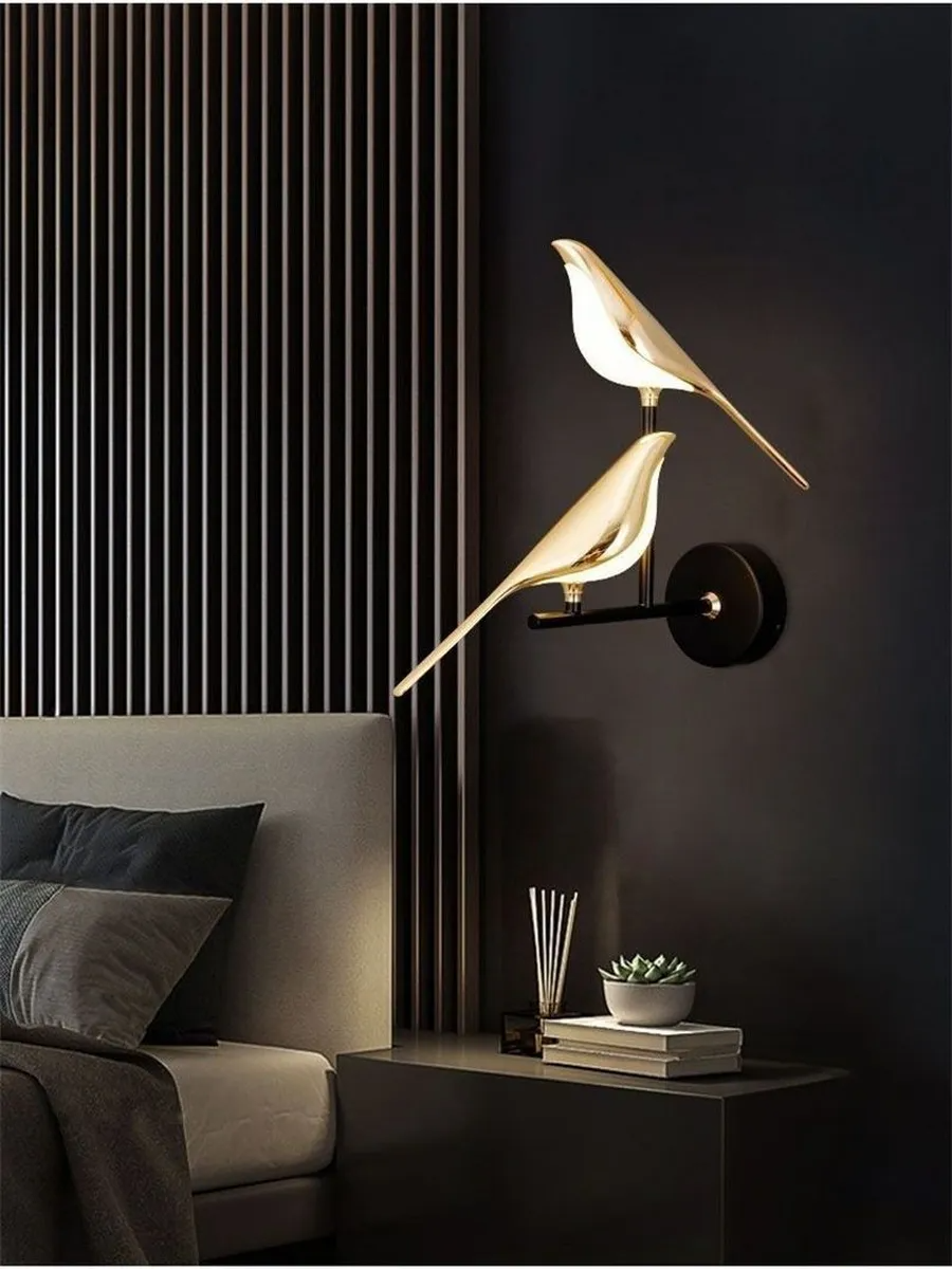 Настенный светильник LED интерьерный , бра для спальни, детской, гостиной птичка 2 шт.