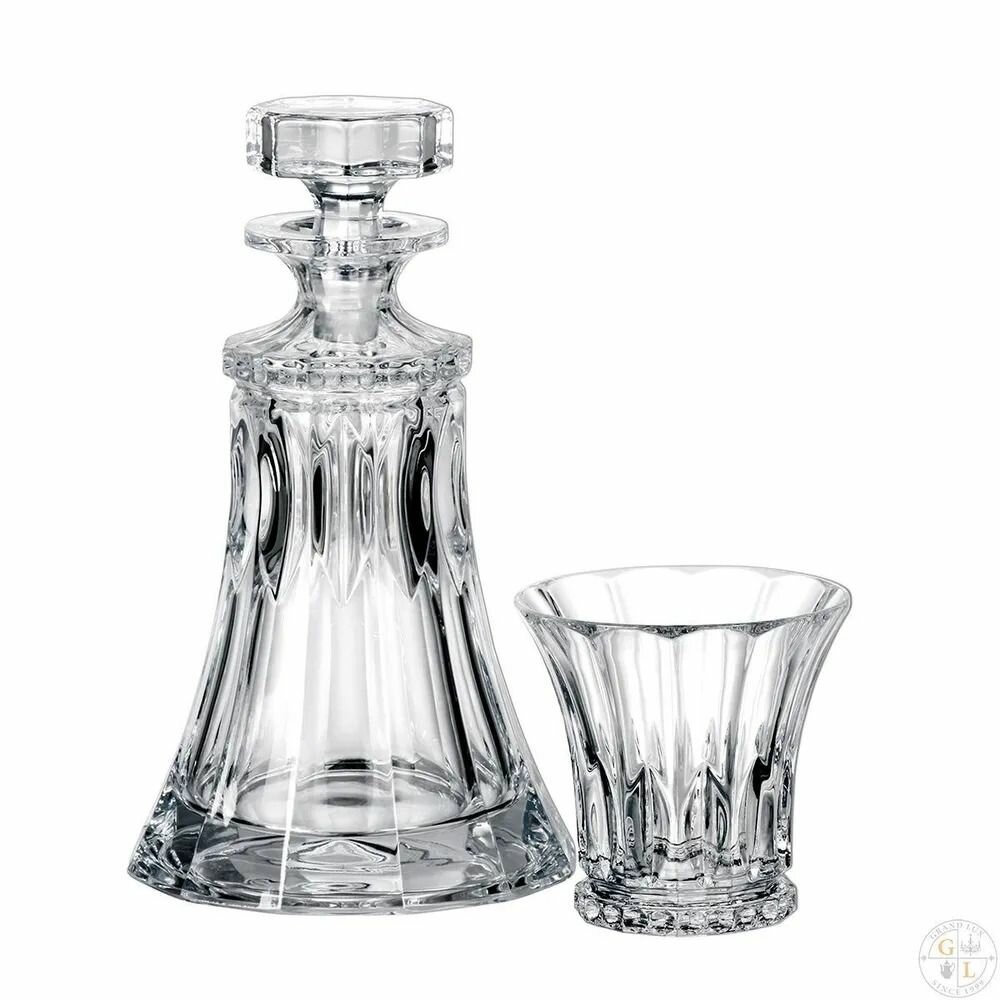 Набор виски сет "Велингтон" (Графин-700ml.+2 стакана 300ml.) Чехия. Хрустальное стекло Кристалайт. В оригинальной упаковке.