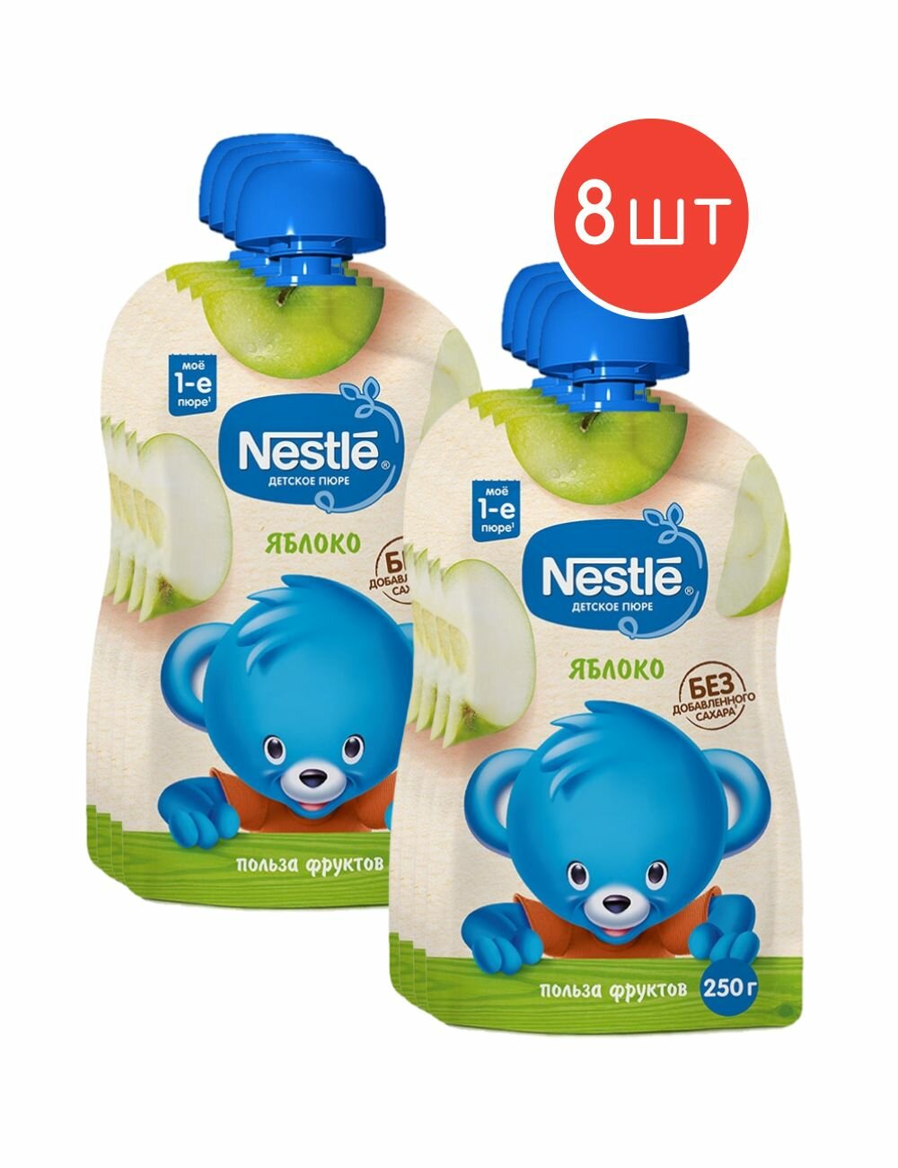 Пюре детское фруктовое Nestle яблоко 250г 8шт