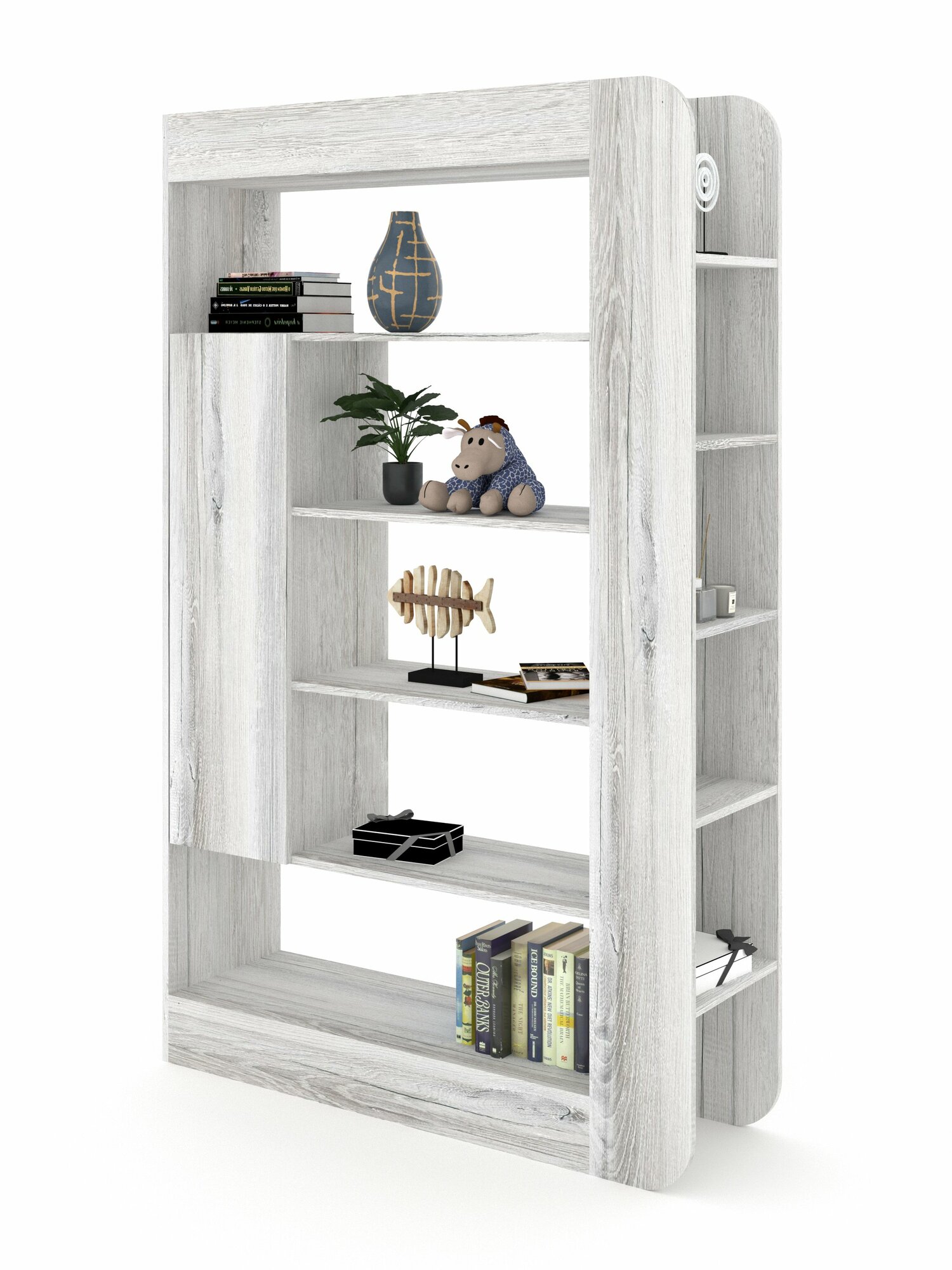 Есэндвич Альт Лаворо Стеллаж, перегородка для зонирования 120х190х35 см (Дуб канадский) для книг