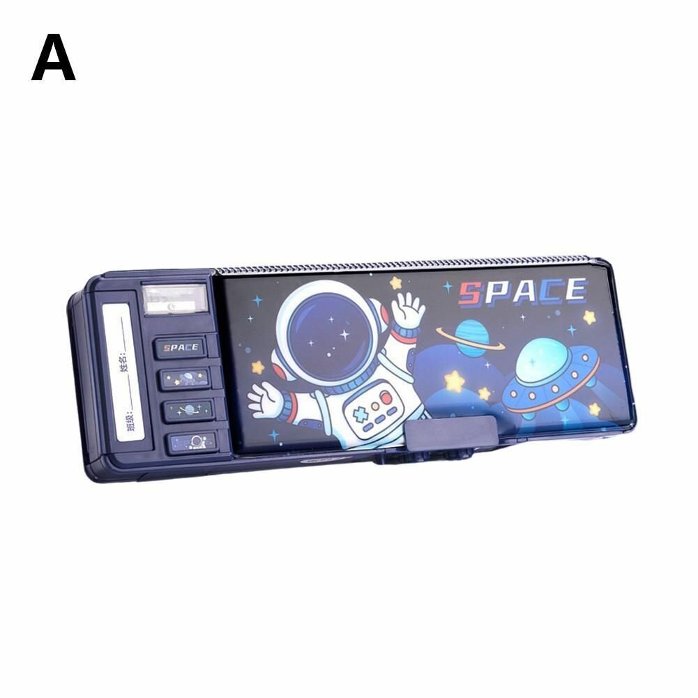 Двухслойный многофункциональный футляр для канцелярских принадлежностей большой емкости с паролем и замком