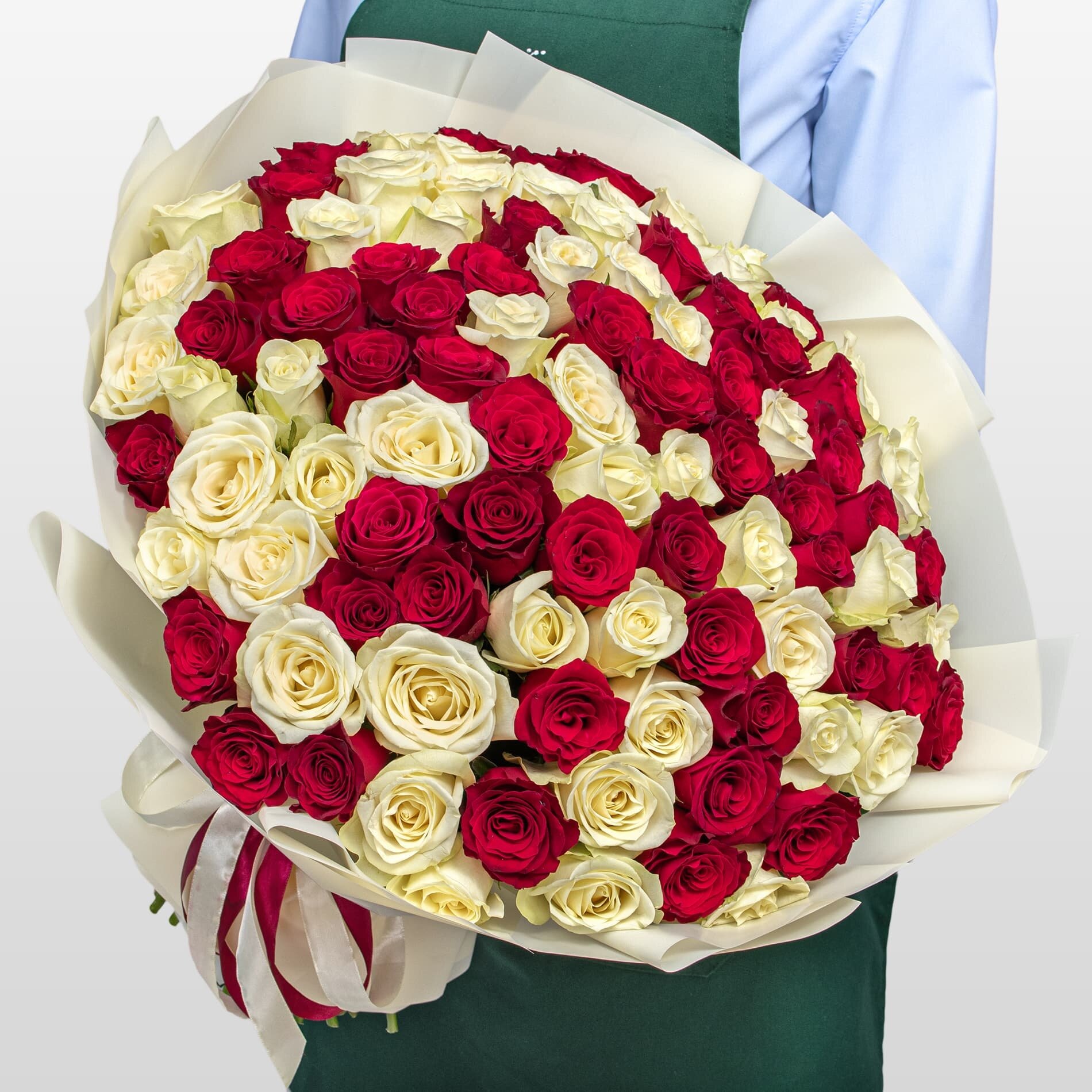 Букет Роз Кения 50 см 101 шт «Вихрь чувств»