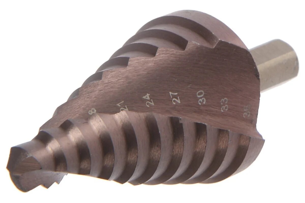 Тундра Сверло ступенчатое 9-36 мм HSS-Co спиральный профиль трехгранный хвостовик 7546786