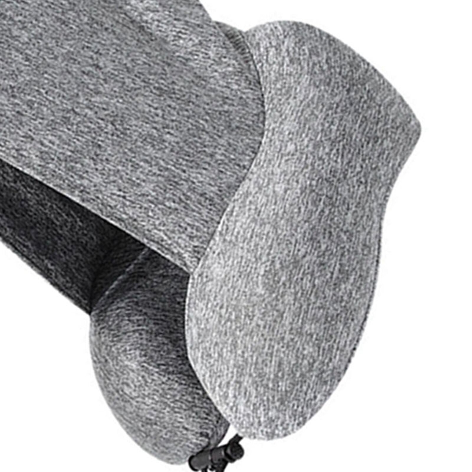 U-образная подушка с капюшоном, съемная защита шеи, хлопковая дорожная подушка для шеи с эффектом памяти, для дома, для путешествий на открытом воздухе, в автомобиле, серая U043 3