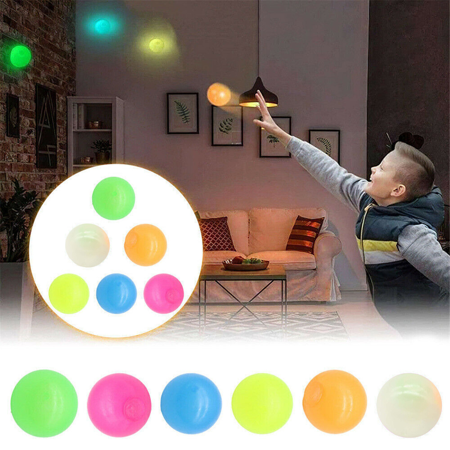6 шт. Dream Ball светятся в темноте игрушки для снятия стресса
