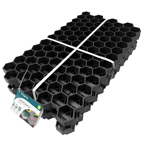Газонная решетка Beginia пластик 70x40x3.2 см цвет черный 4 шт.