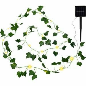 Гирлянда садовая Плющ на солнечной батарее, 20 лампочек