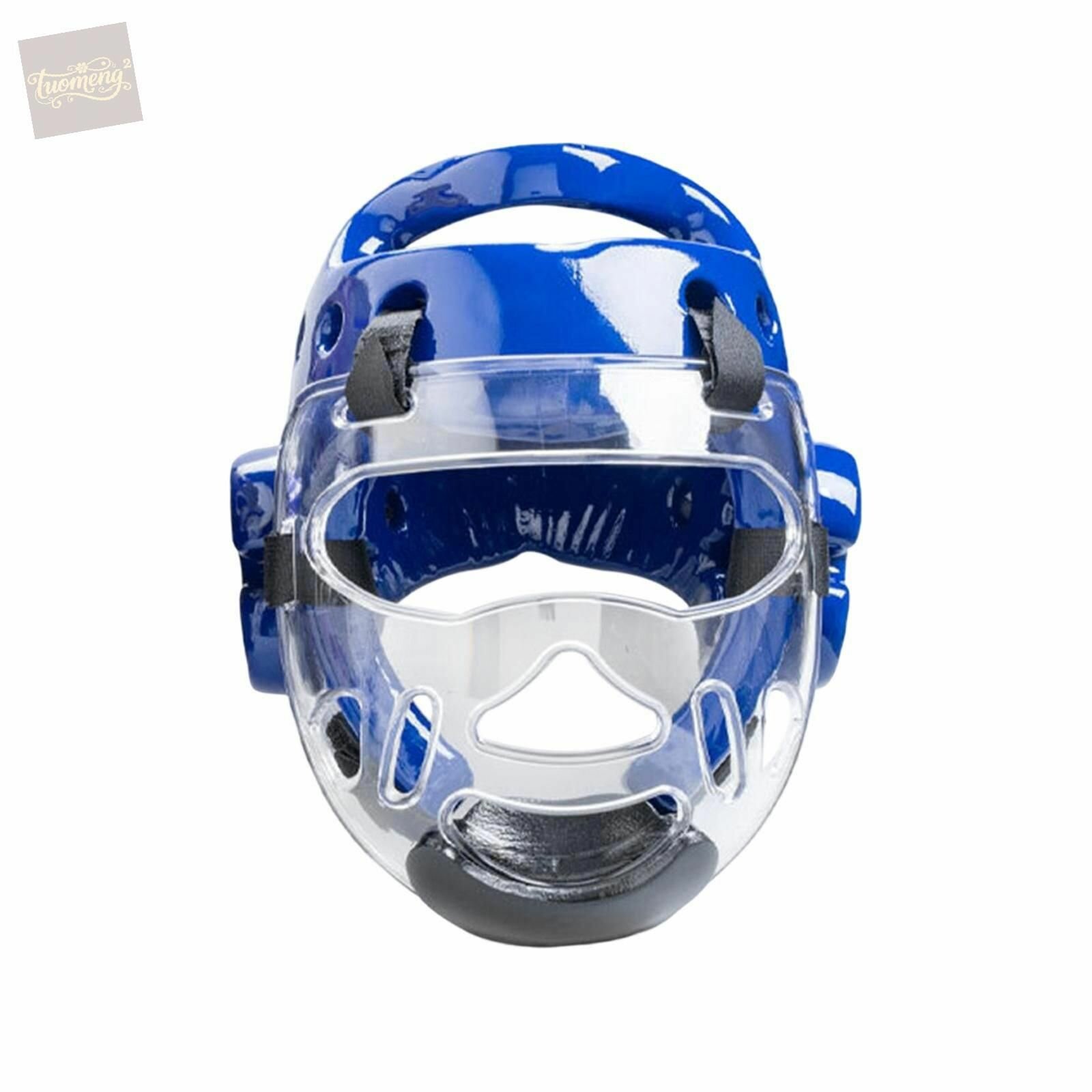 Головной убор для тхэквондо. Защитное снаряжение. Защитная маска для лица. Синий Для 130-150 см