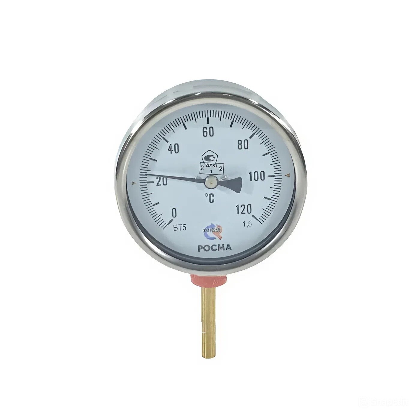 Термометр биметаллический радиальный Дк100 120С L=64мм G1/2" БТ-52.211 Росма 00000002644