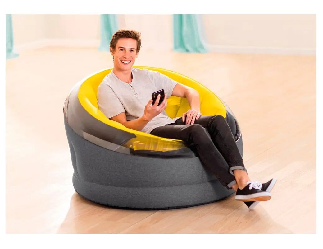 Надувное кресло Intex Empire Chair желтое, 112х109х69 см, Intex