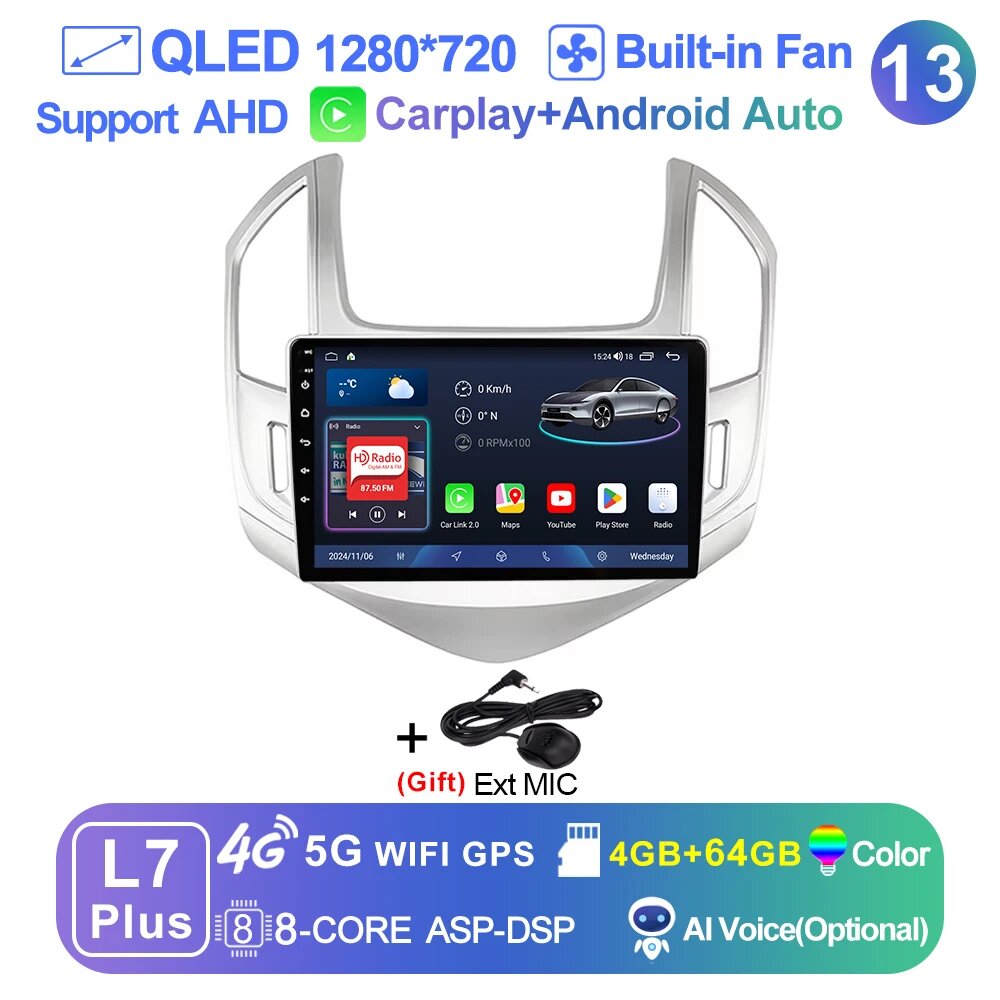 LEHX Pro Android 14 8-ядерный Wi-Fi автомобильный радиоприемник мультимедийный видеоплеер для Chevrolet Cruze 2012-2015 Navi GPS 2 din dvd L7 Plus(4-64GB)-0
