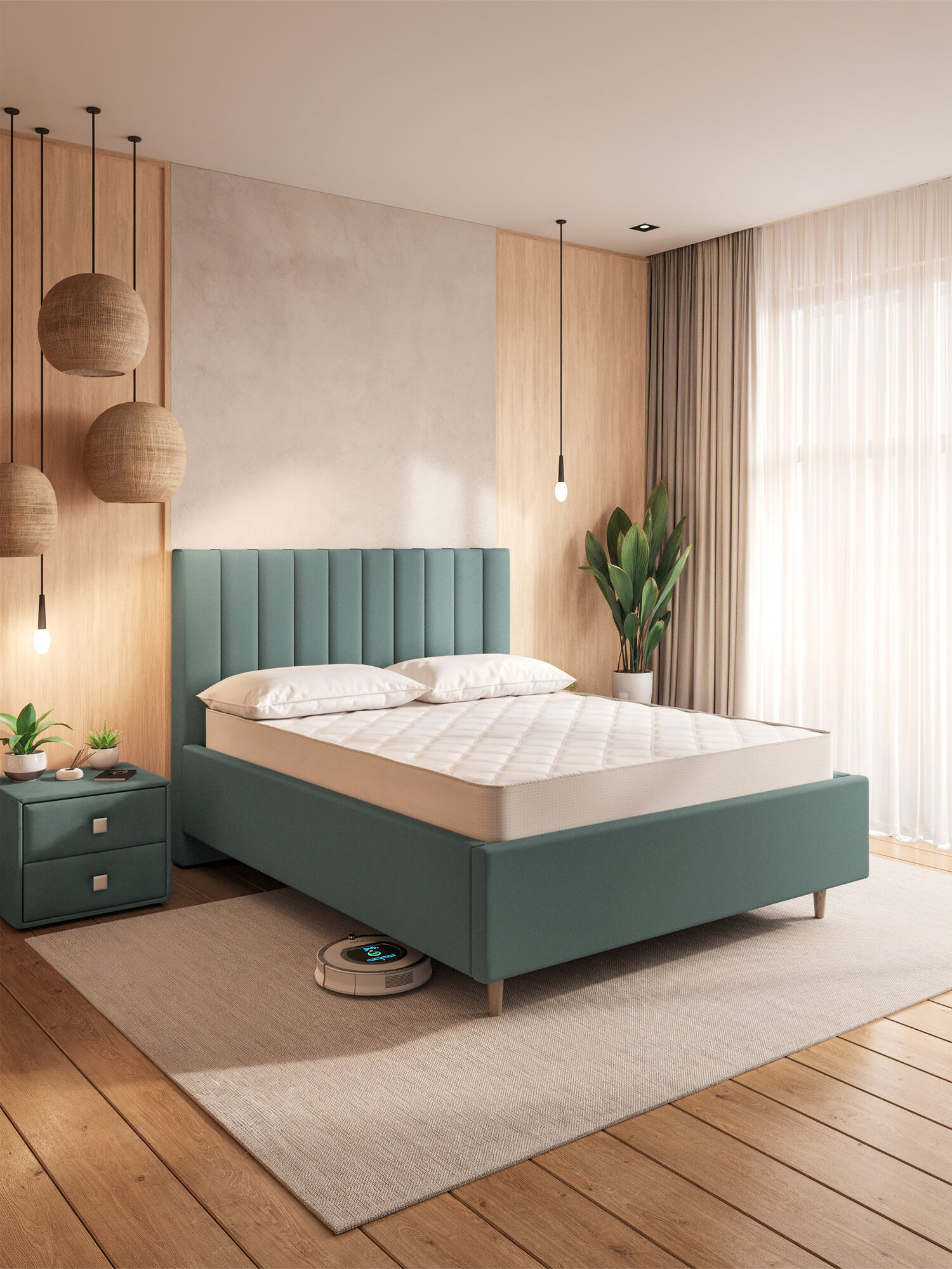 Кровать двуспальная 180х200 с подъемным механизмом, Марсель с мягким изголовьем для дома и спальни, ортопедическое основание, ящик для белья