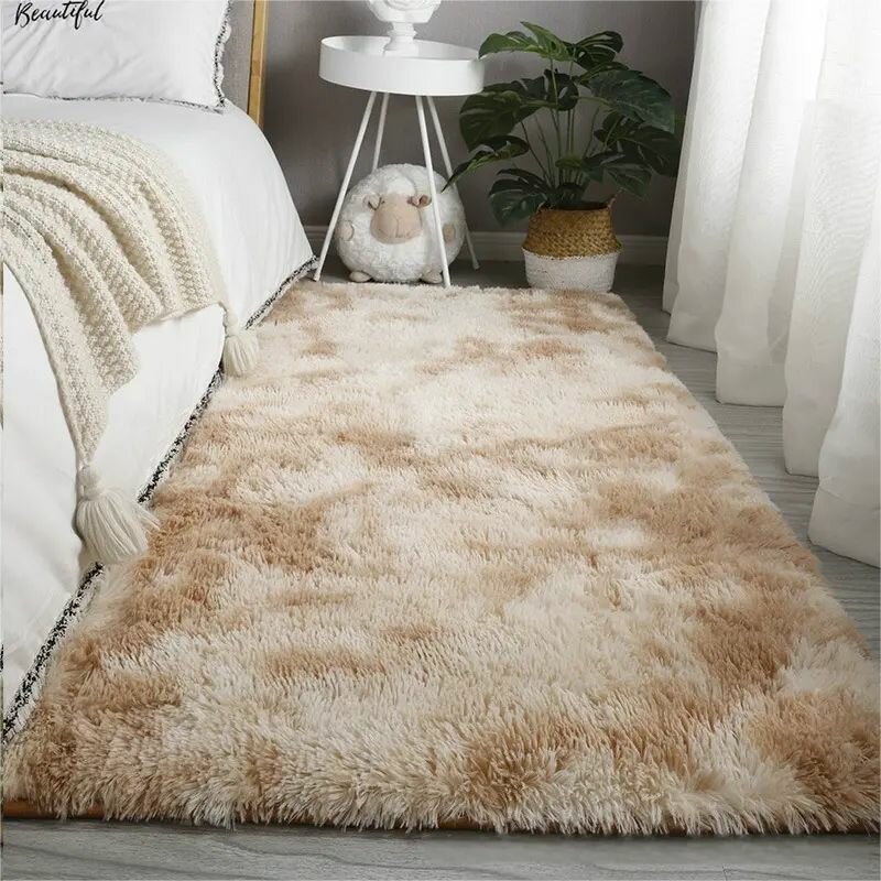 Гостиная в скандинавском стиле, прикроватный ковер в спальне, окрашенный в светло-верблюжий цвет, 40см * 60см